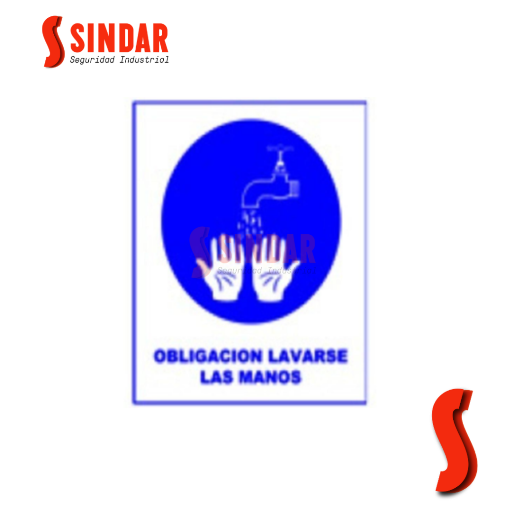Cartel «Obligación de Lavarse las Manos» -300X400mm - Sindar