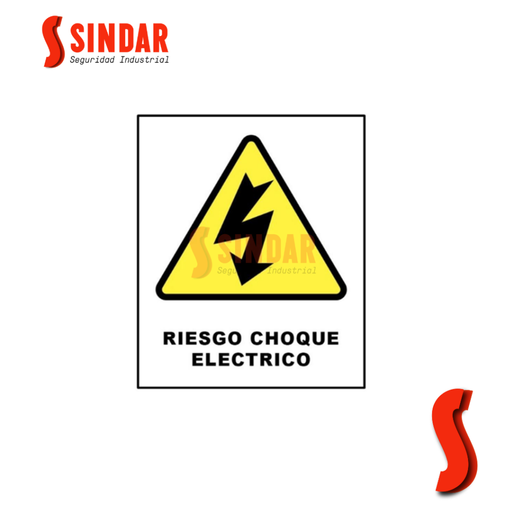 Cartel «Riesgo Choque Eléctrico» -190X270mm - Sindar