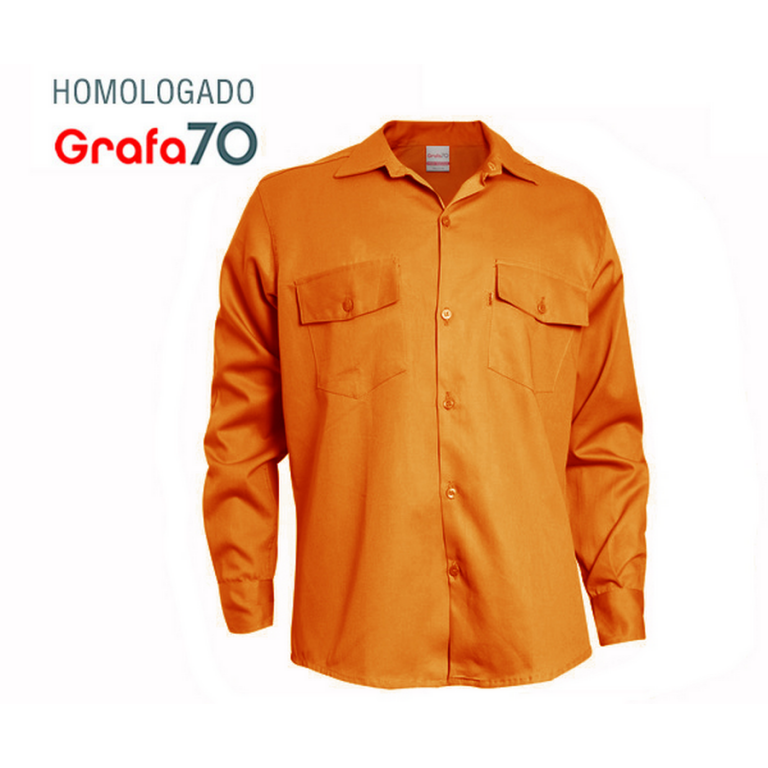 CAMISA DE TRABAJO GRAFA 70 NARANJA T.38 AL 48 - Sindar